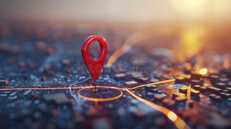 A Map with a Red Pin, Suitable for Travel Concepts Stock Photo - Image ...