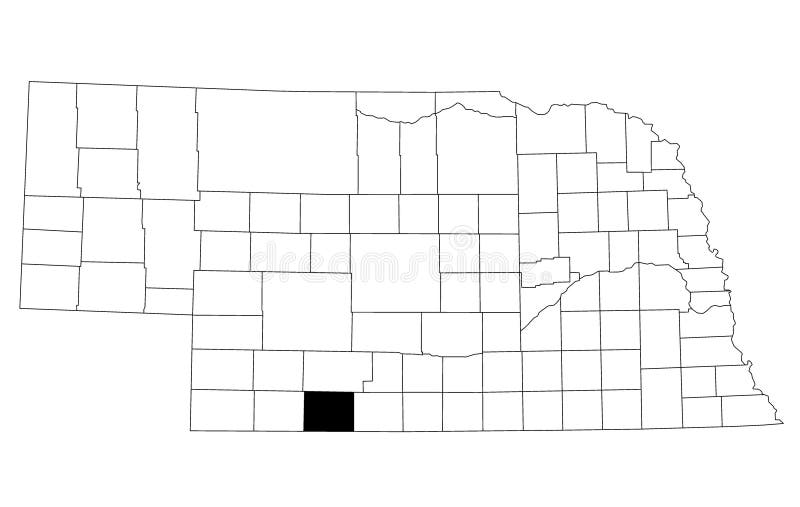 Map of Red Willow County in Nebraska State on White Background. Single ...