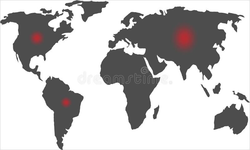 Map with red zones vector. stock illustration. Illustration of logo ...