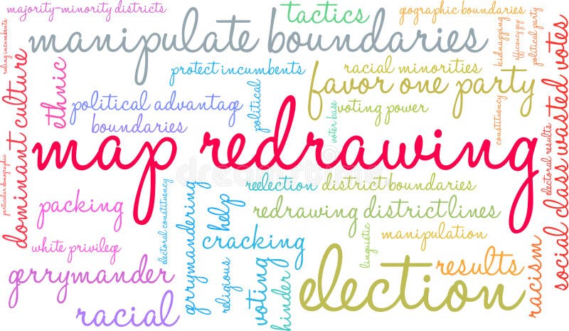 Map Redrawing Word Cloud stock vector. Illustration of incumbents ...