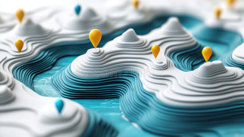 A Map Representing Postal Routes with the Use of Pastel Colors Stock ...