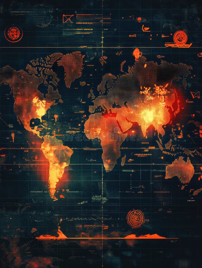 World Map Highlighting Epidemic Outbreak Zones with Data Visualization ...
