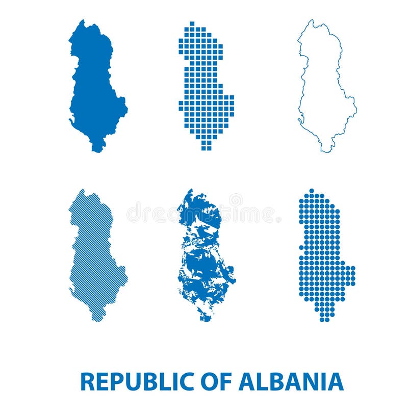 Albania Vector Map Isolated on White Background. High-Detailed Black ...