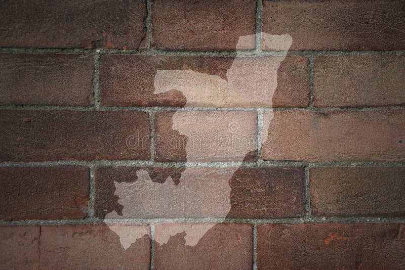 Map of Republic of the Congo on a Old Brick Wall Stock Photo - Image of ...