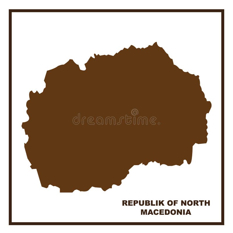 North Macedonia Outline Map Country Shape Stock Vector - Illustration ...