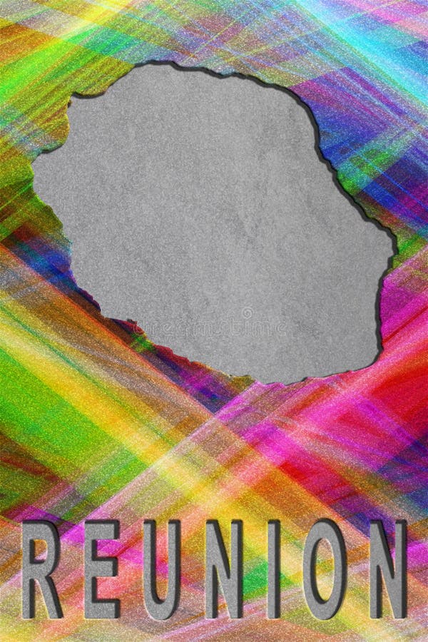 Map of Reunion, Colorful Background Stock Illustration - Illustration ...