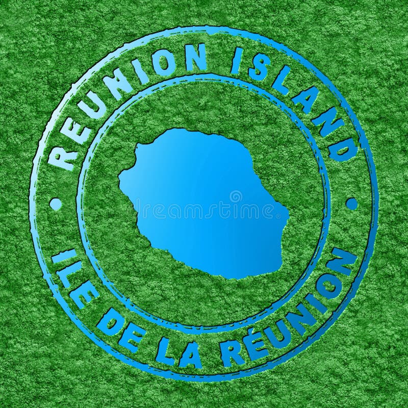 Map of Reunion, Forest with Water Map Stock Illustration - Illustration ...