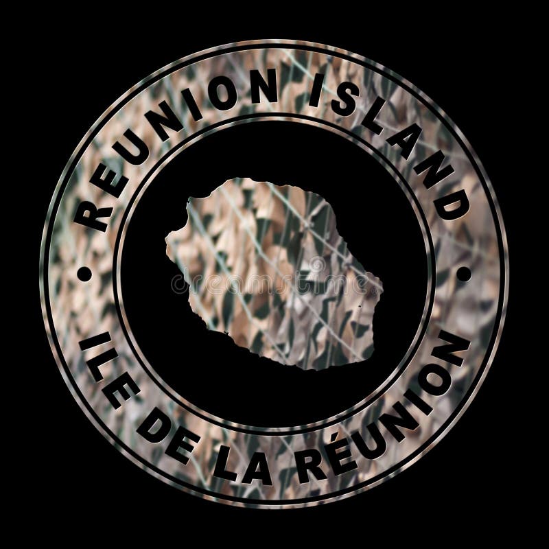 Map of Reunion, Military Stamp Stock Illustration - Illustration of ...