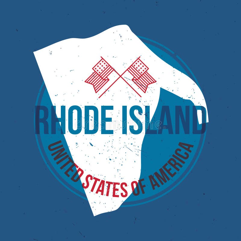 Map of Rhode Island State Label. Vector Illustration Decorative Design ...