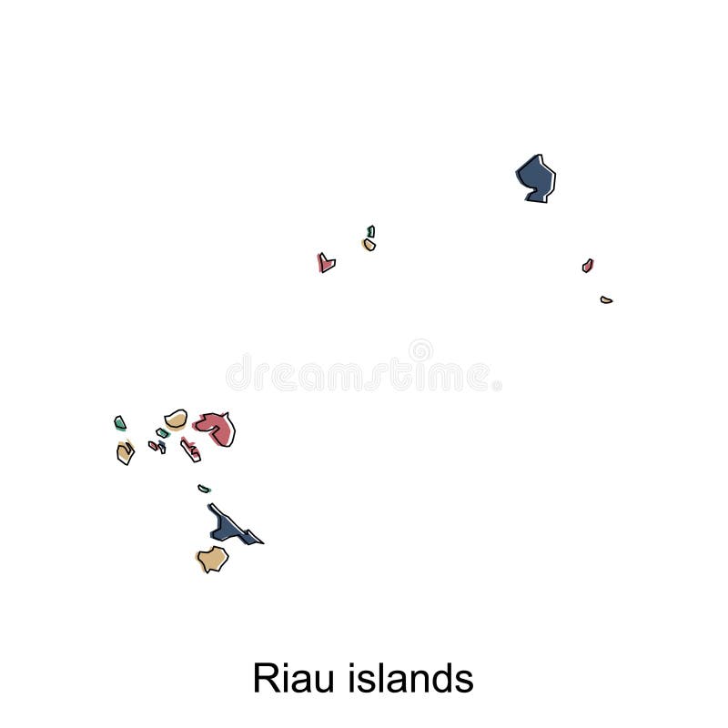 Map of Riau Islands Design Template Stock Vector - Illustration of ...