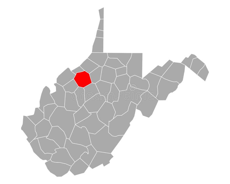 Map of Ritchie in West Virginia Stock Vector - Illustration of county ...
