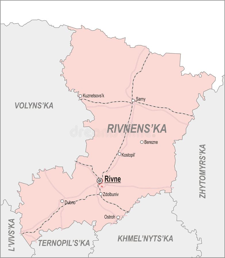 Map of Rivne Oblast stock vector. Illustration of rivne - 39155570