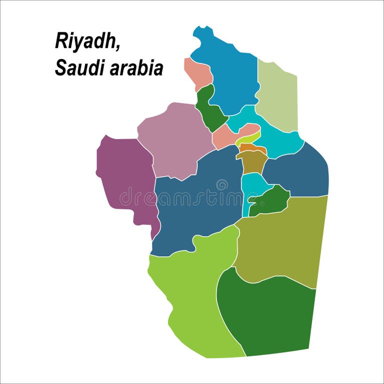 Map of Riyadh saudi arabia stock vector. Illustration of countries ...