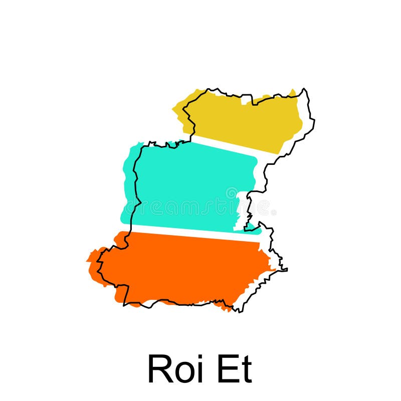 Map of Roi Et Vector Design Template, National Borders and Important ...