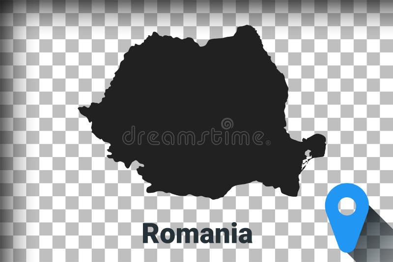 Romania Map. Black Silhouette Country Map Isolated on White Background ...