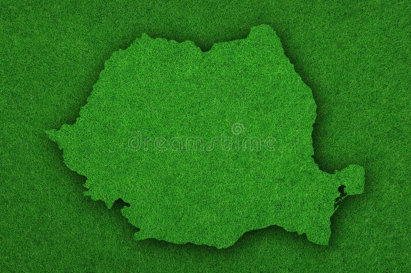 Map of Romania on Green Felt Stock Illustration - Illustration of ...