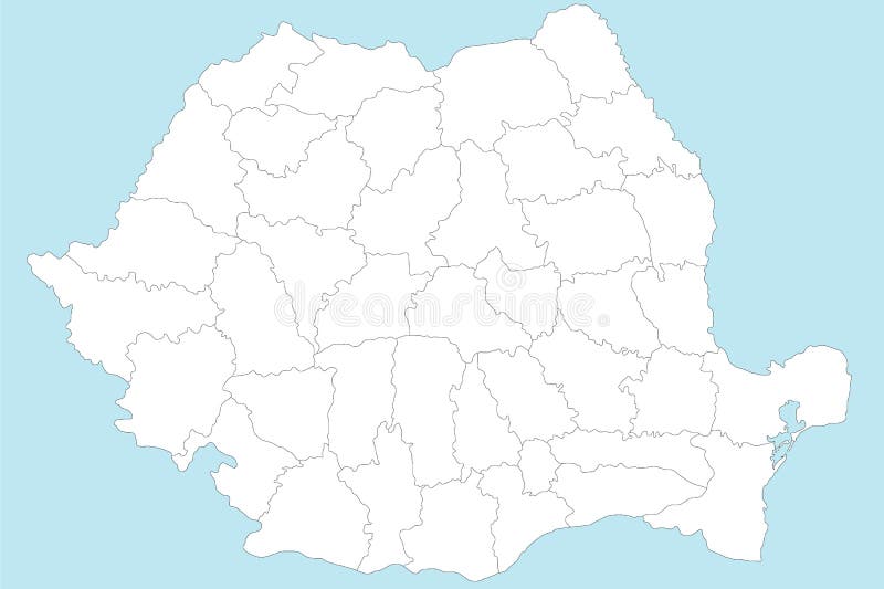 Map of Romania stock vector. Illustration of east, white - 91337289