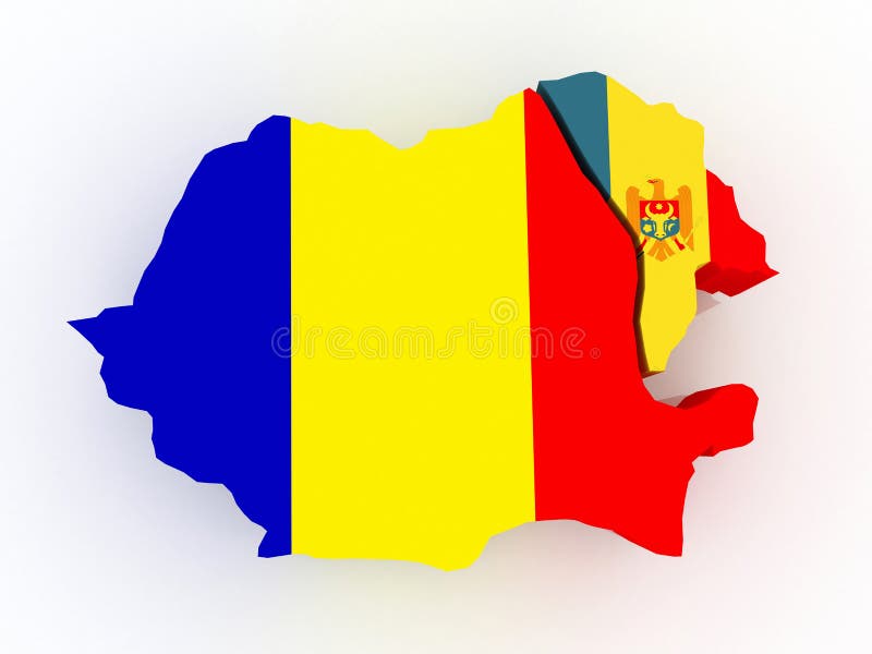 Map Of Romania And Moldova. Stock Illustration - Illustration of nation ...