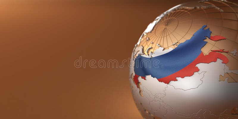 Map of the Russia on Earth stock illustration. Illustration of globe ...