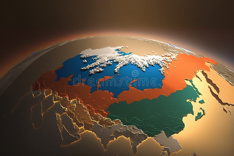 Map of the Russia on Earth Generative Ai Stock Illustration ...