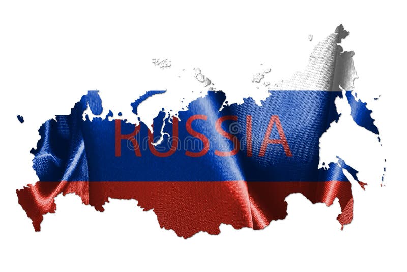 Map of Russia with Flag of Country on it 3D Illustration Stock ...