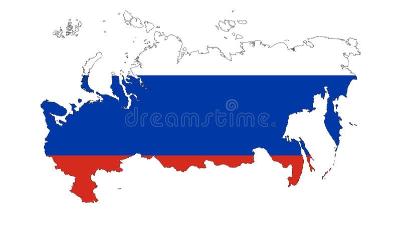 Map of Russia with the Flag Inside Stock Illustration - Illustration of ...
