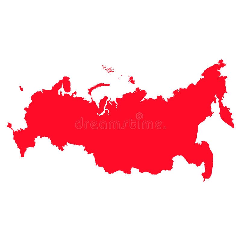Map of Russia with a Red Filling. Vector Image Stock Vector ...