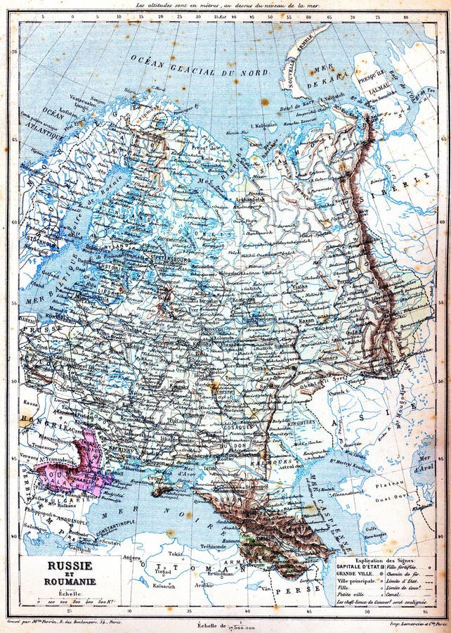 The Map of Russia and Romania Stock Illustration - Illustration of ...