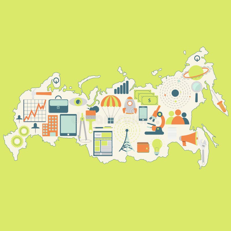Technology from Russia. stock vector. Illustration of country - 188449278