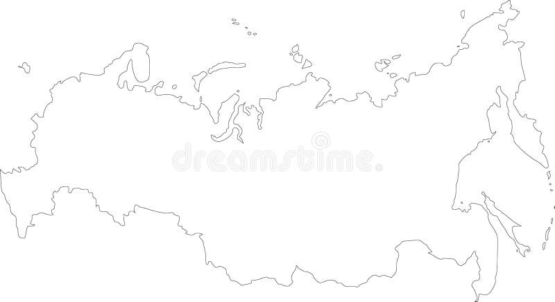 Map of Russia in white stock illustration. Illustration of country ...