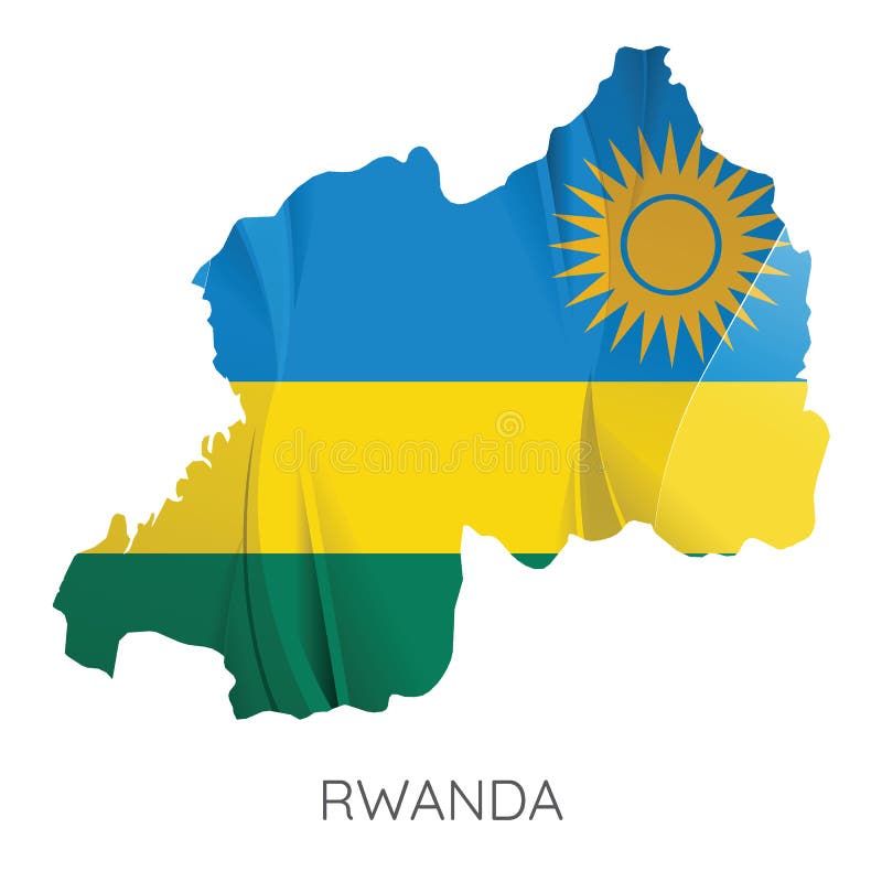 Map of Rwanda with Flag, Vector Illustration Stock Vector ...