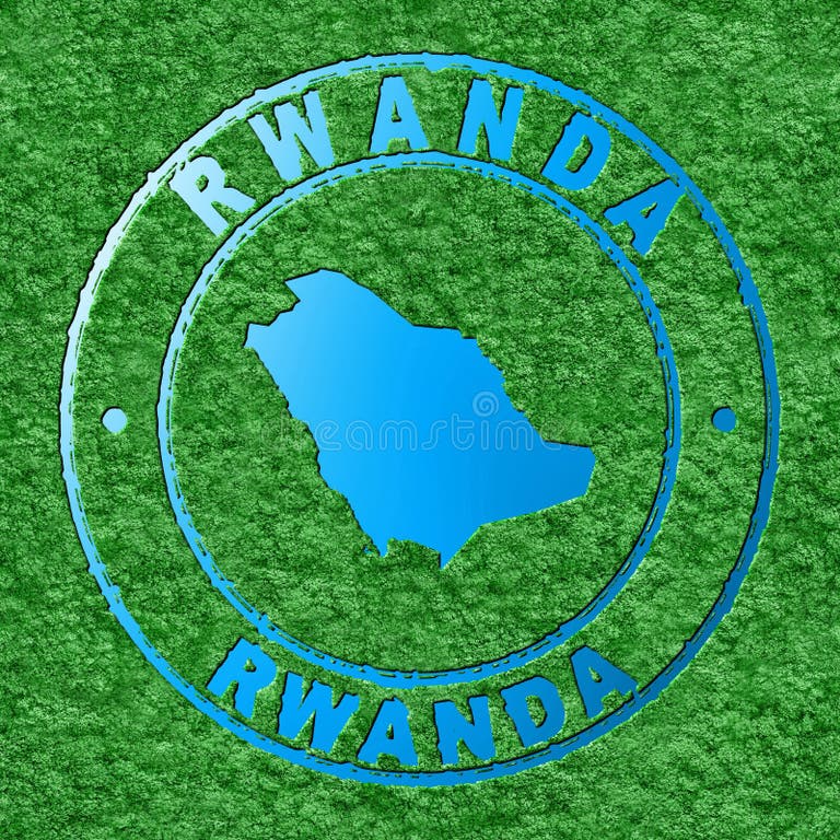 Map of Rwanda, Forest with Water Map Stock Illustration - Illustration ...