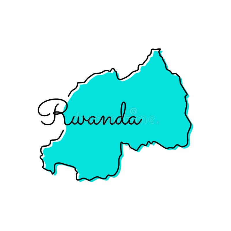 Outline Map of Rwanda Vector Design Template. Editable Stroke Stock ...