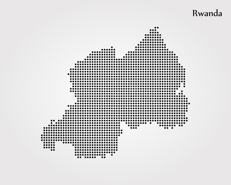 Rwanda Vector Map Isolated on White Background. High-Detailed Black ...