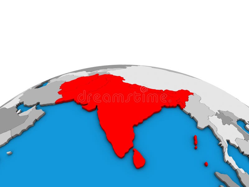 Map of SAARC Memeber States with Flag on Globe Stock Illustration ...