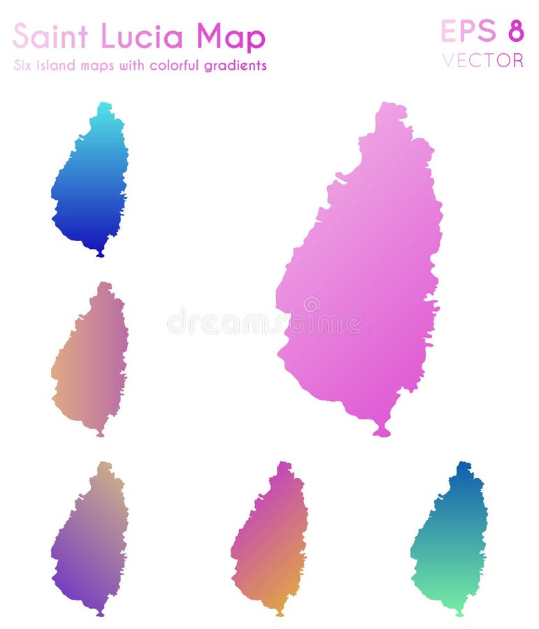 Map of Saint Lucia with Beautiful Gradients. Stock Vector ...