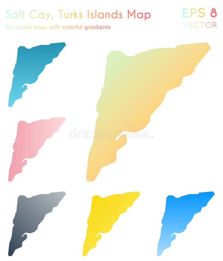 Map of Salt Cay, Turks Islands with Beautiful. Stock Vector ...