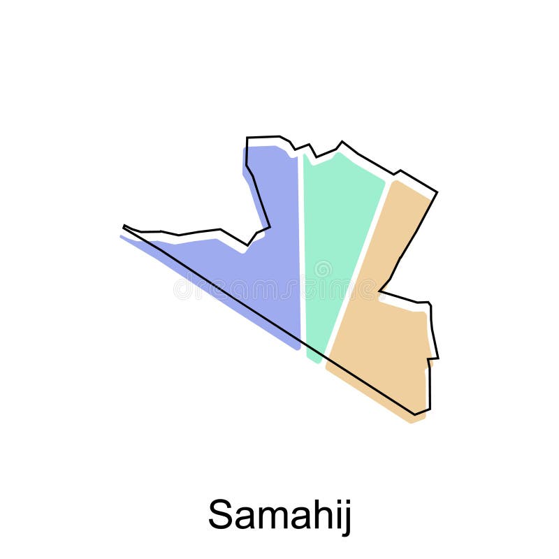 Map of a Ali Bahrain Vector Illustration. the State Administrative ...