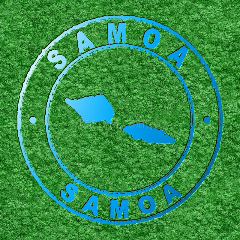 Map of Samoa, Forest with Water Map Stock Illustration - Illustration ...