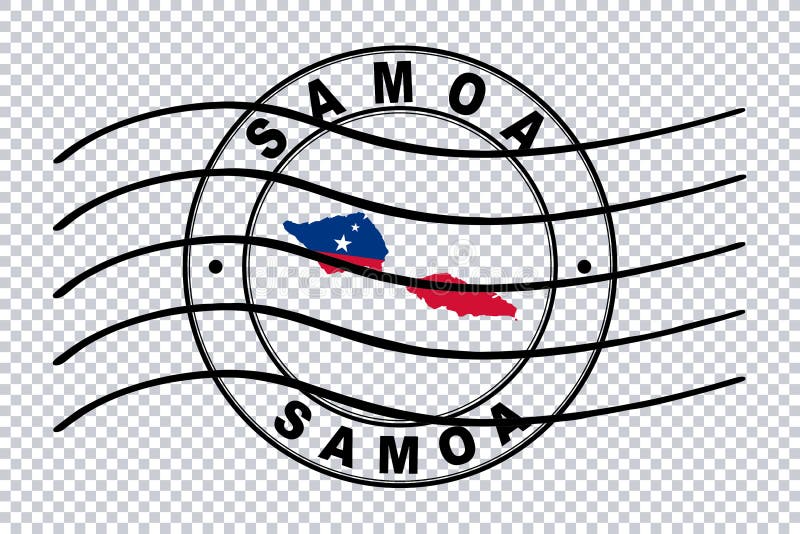 Map of Samoa, Postal Passport Stamp, Travel Stamp Stock Illustration ...