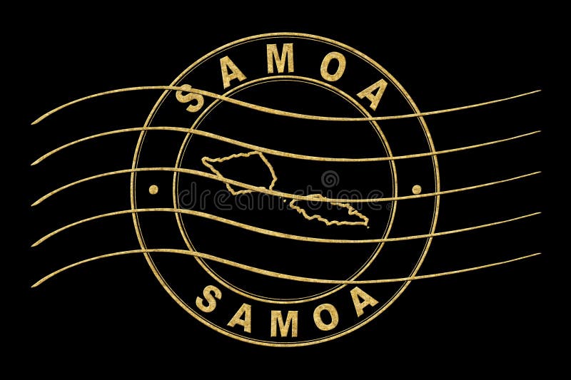 Map of Samoa, Postal Passport Stamp, Travel Stamp Stock Illustration ...