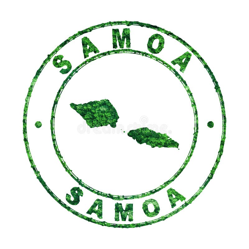 Map of Samoa, Postal Stamp, Sustainable Development, CO2 Emission ...