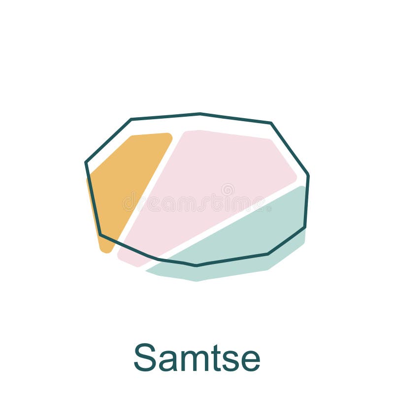 Map of Samtse Geometric Line Modern Design Template, Illustration ...