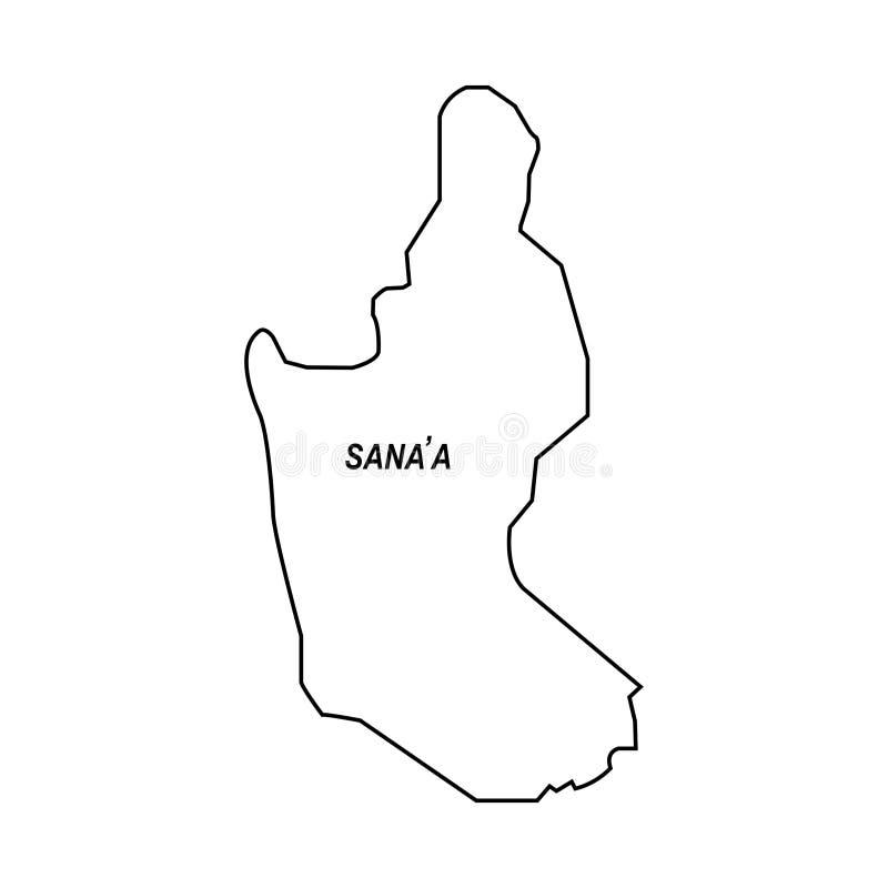 Map of Sana a, Capital of Yemen Design Stock Vector - Illustration of ...