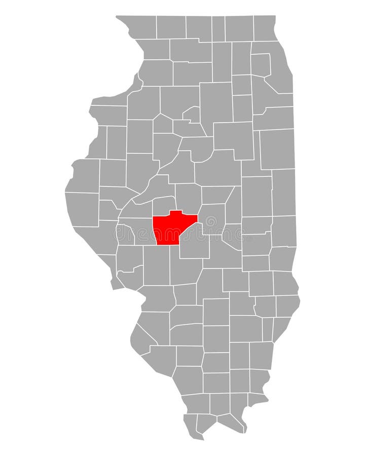 Map of Sangamon County in Illinois Stock Vector - Illustration of roads ...