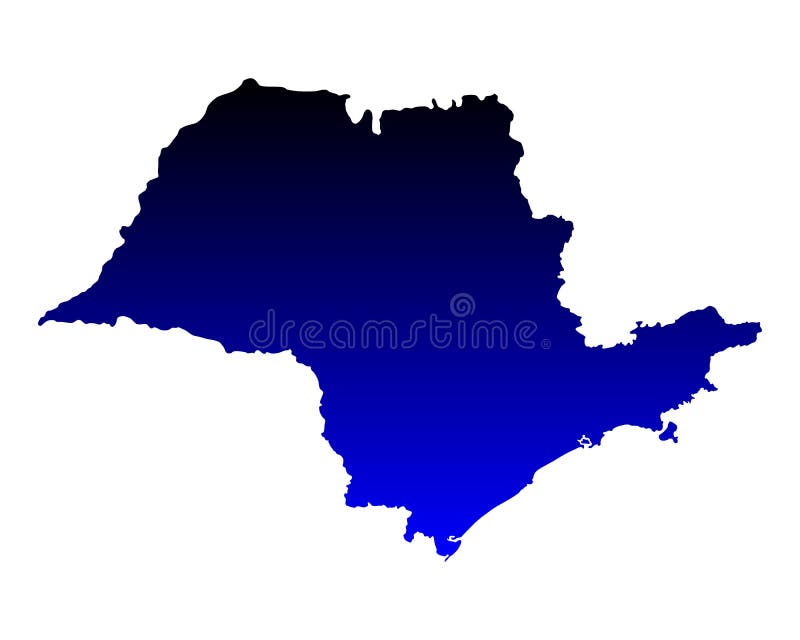 Map of Sao Paulo stock vector. Illustration of cartography - 103600707