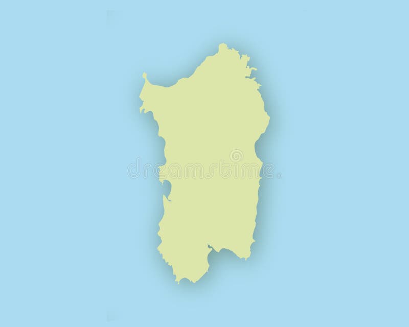 Map of Sardinia with Shadow Stock Vector - Illustration of hard ...