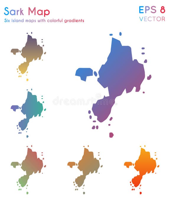 Map of Sark with Beautiful Gradients. Stock Vector - Illustration of ...