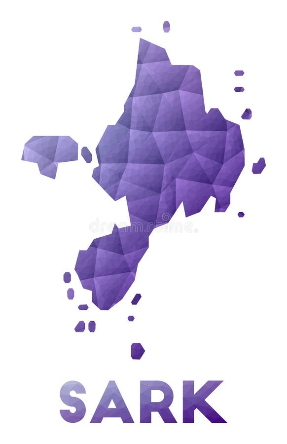 Map of Sark. Low Poly Illustration of the Island. Stock Vector ...