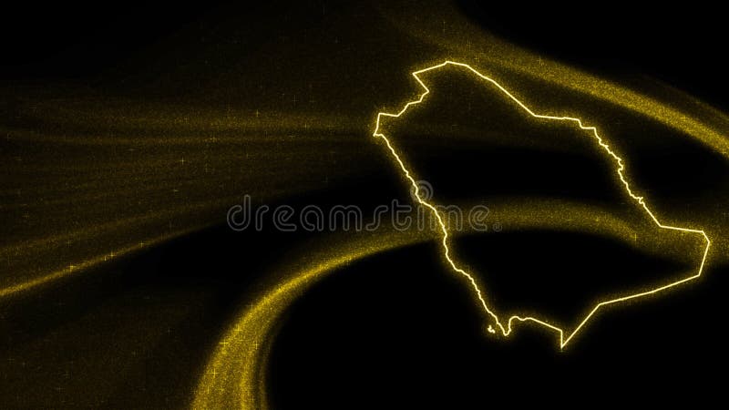 Map of Saudi Arabia, Gold Glitter Map Stock Illustration - Illustration ...
